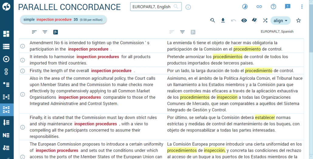 Parallel concordance - searching translations | Sketch Engine
