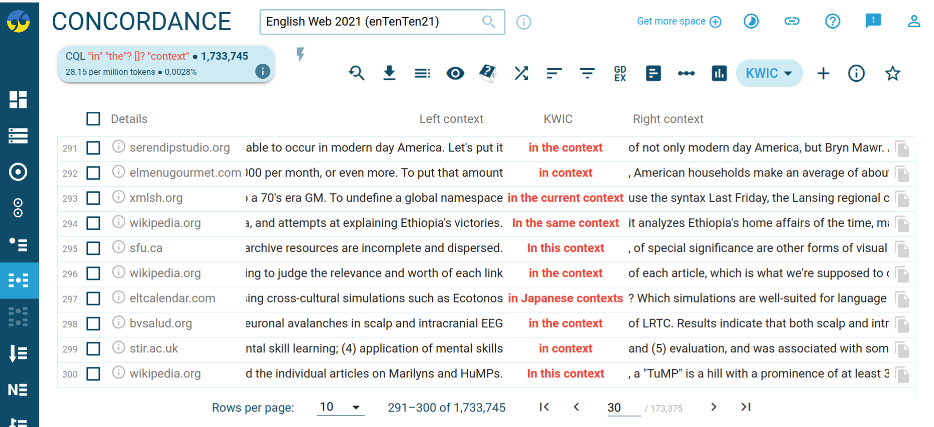 Concordance - most powerful corpus search | Sketch Engine