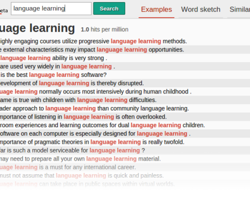 SkELL – corpus tool for language learners | Sketch Engine