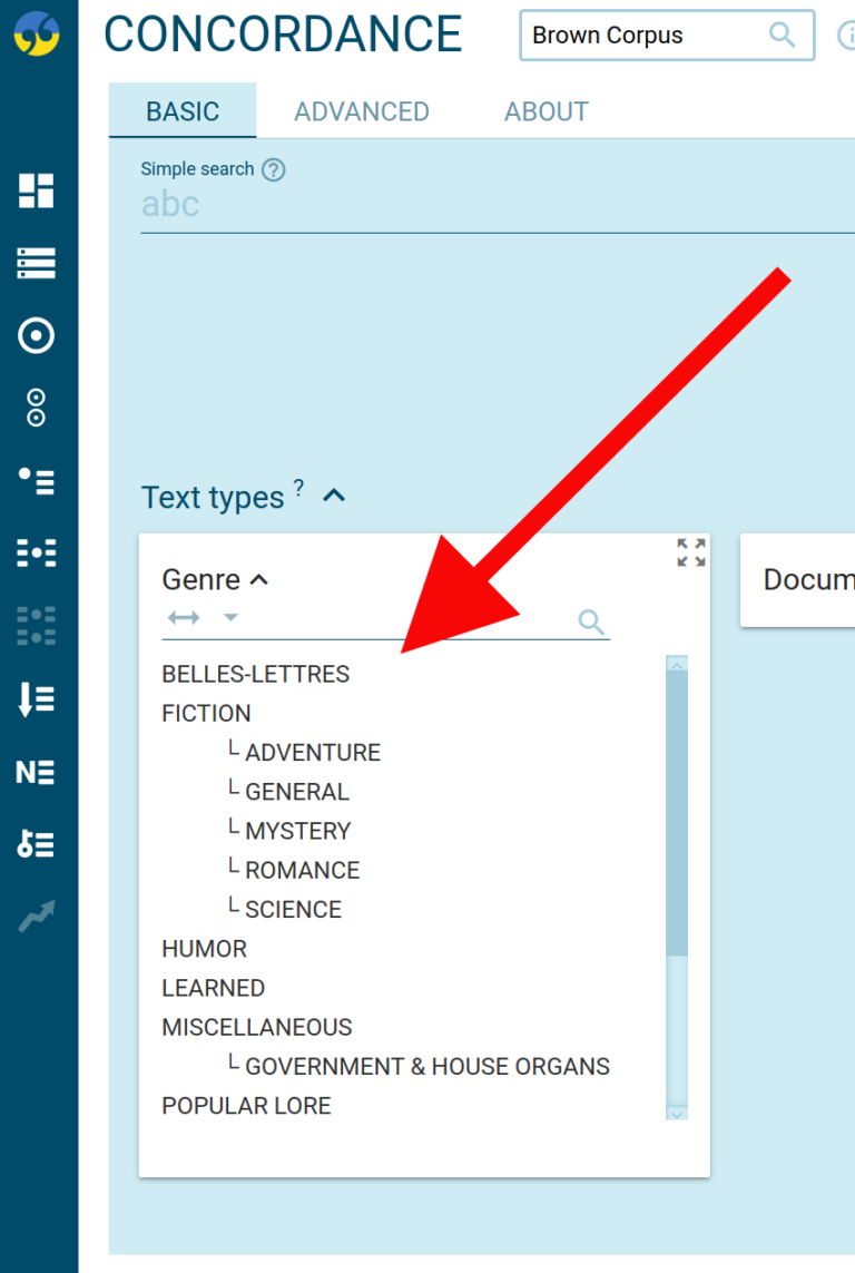 Fine-tune your corpus | Sketch Engine